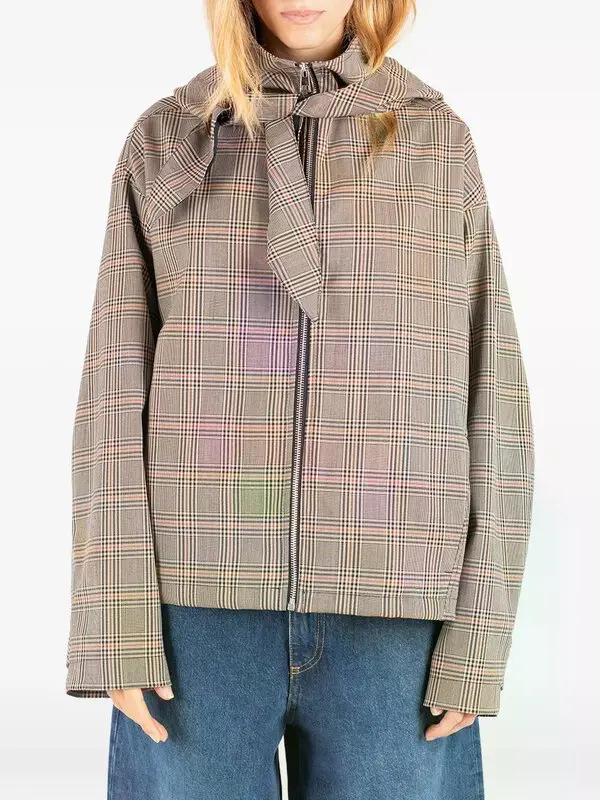 SOCIETE ANONYME Super Shell Check-print Hooded Jacket