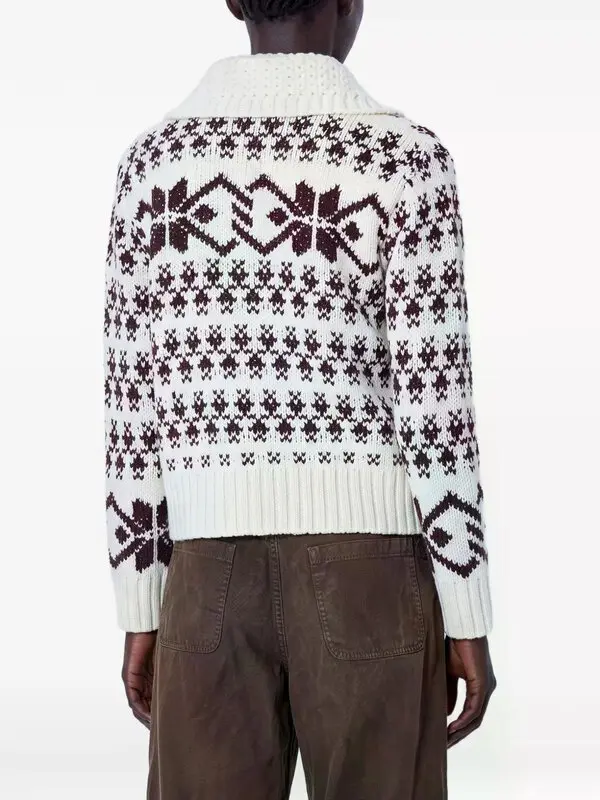 Moncler Shawl-collar Sequin-embellishment Cardigan - Neutrals