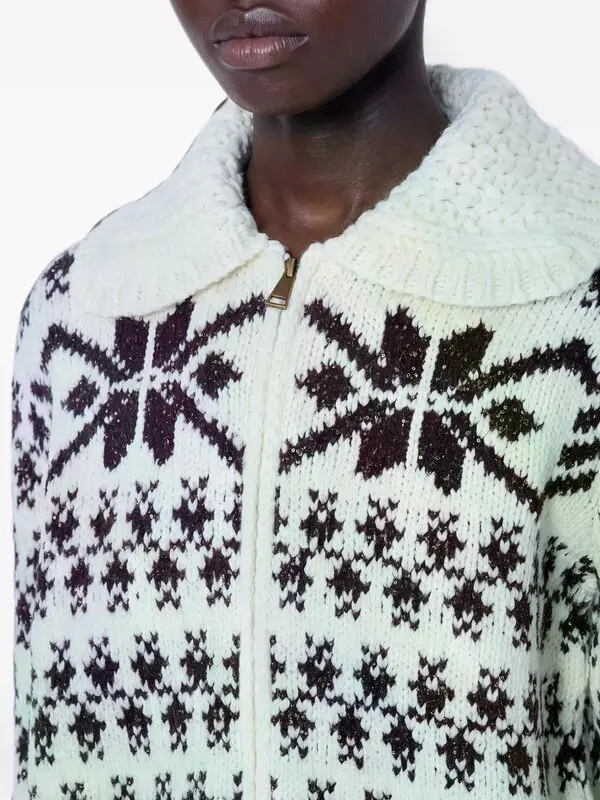 Moncler Shawl-collar Sequin-embellishment Cardigan - Neutrals