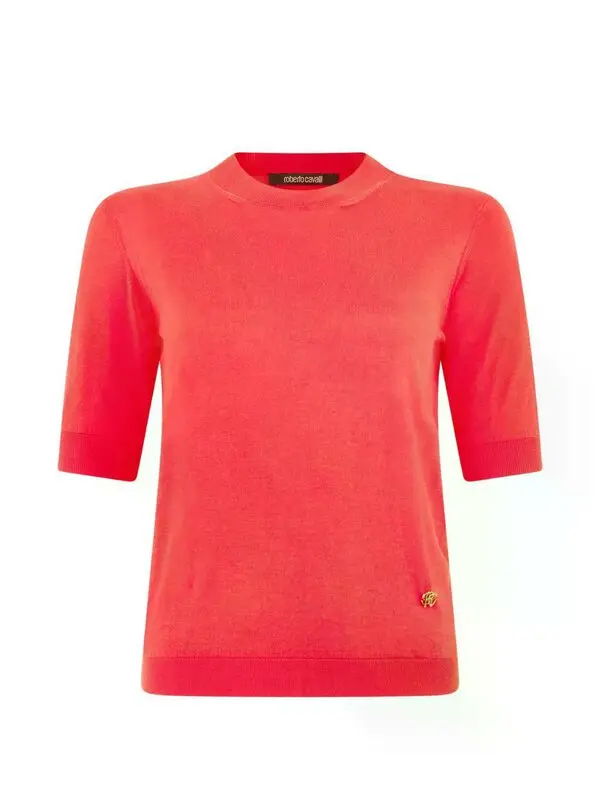 Roberto Cavalli Logo-plaque Short-sleeve Sweater