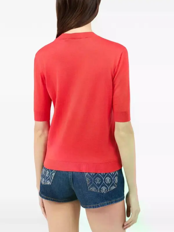 Roberto Cavalli Logo-plaque Short-sleeve Sweater