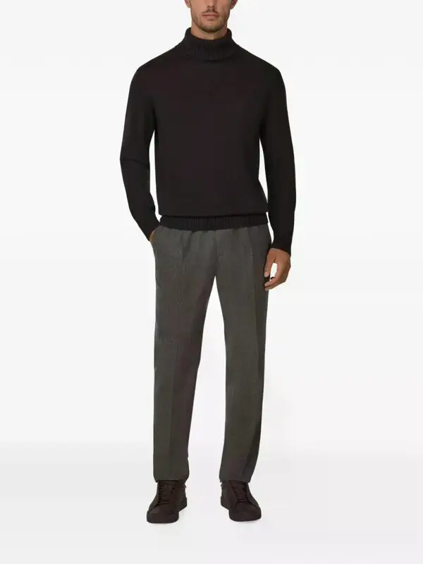 Boggi Milano Turtleneck Jumper In Extrafine Merino Wool