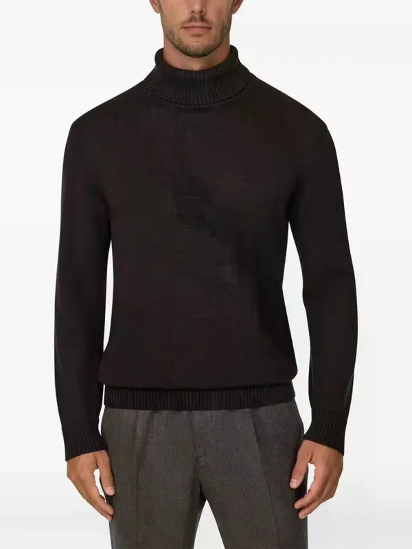 Boggi Milano Turtleneck Jumper In Extrafine Merino Wool