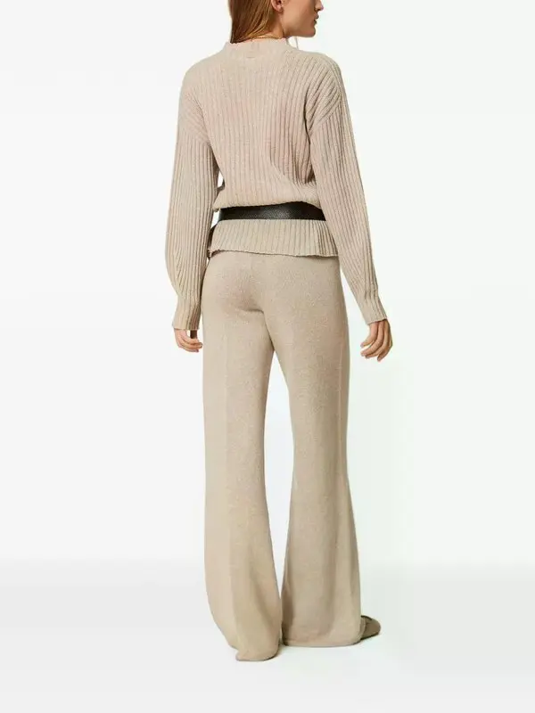 TWINSET Wool-blend Knit Palazzo Pants