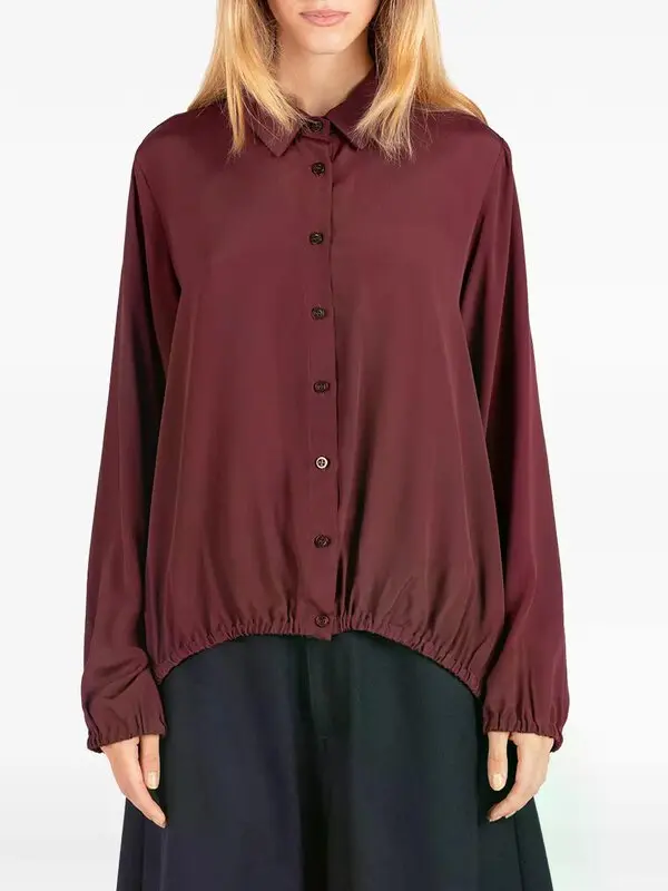 SOCIETE ANONYME Le Panier Elasticated-hem Long-sleeve Shirt - Red