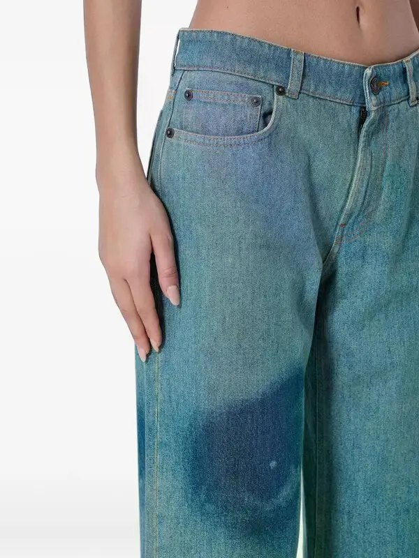 JEAN PAUL GAULTIER Graphic-print Wide-leg Jeans