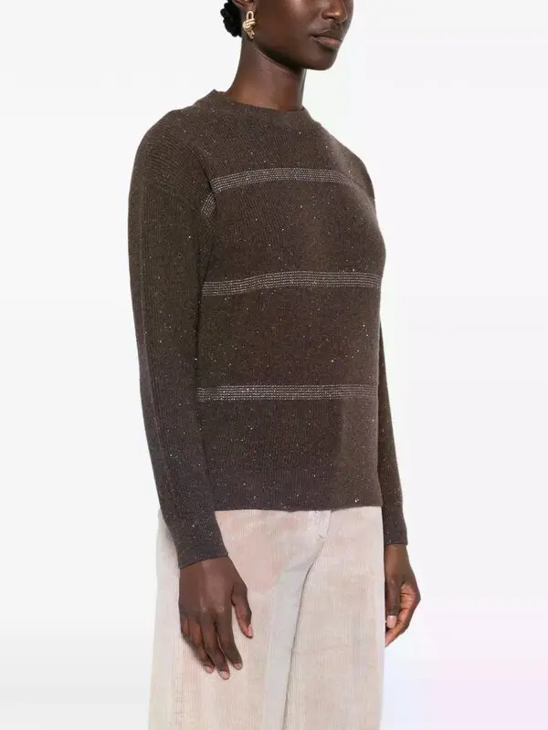 Peserico Sequin-embellished Striped Sweater