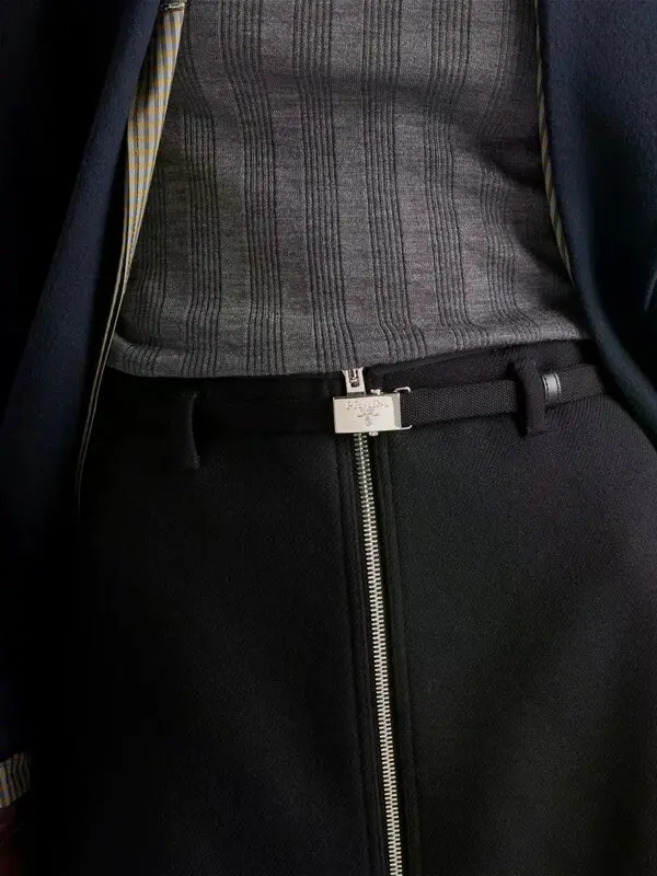 Prada Double Wool Miniskirt