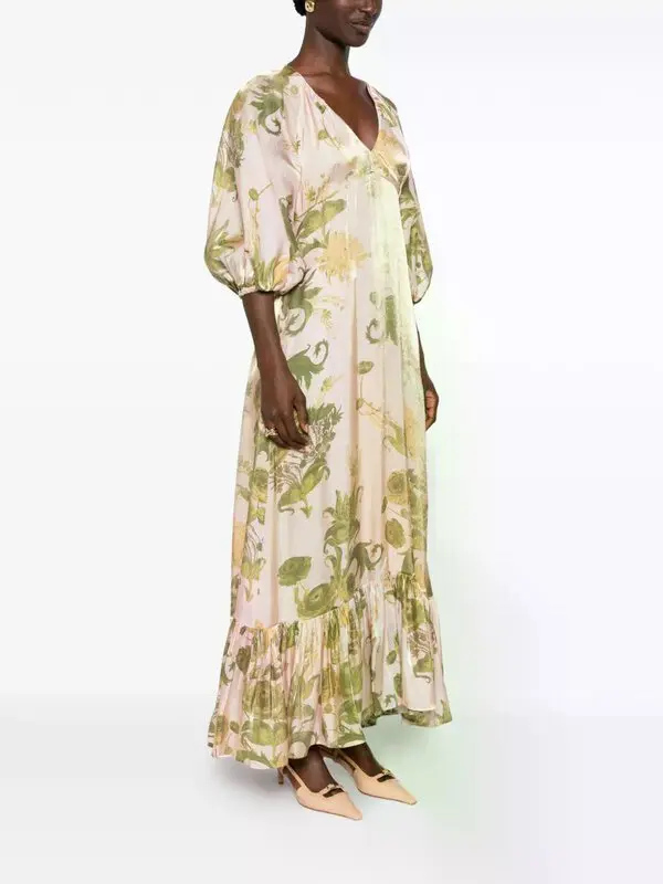 La DoubleJ Floral-print Ruffled Dress