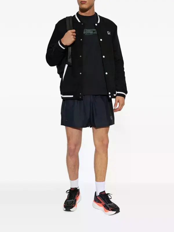 EA7 Logo-print Bomber Sweatshirt