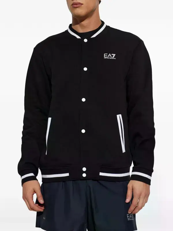 EA7 Logo-print Bomber Sweatshirt