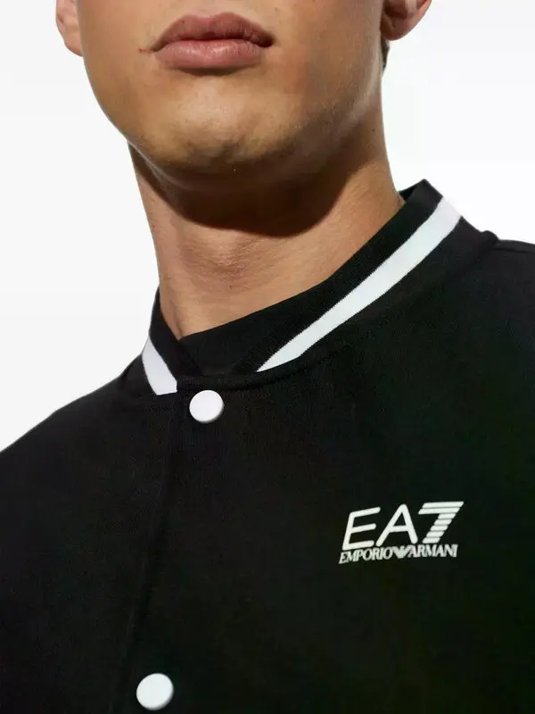 EA7 Logo-print Bomber Sweatshirt