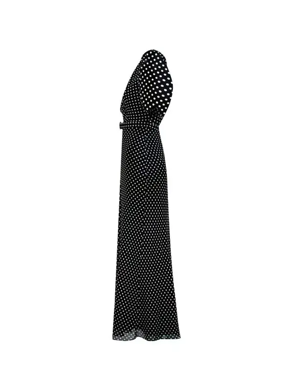 ADAMARIS Polka-dot Wrap-style Midi Dress