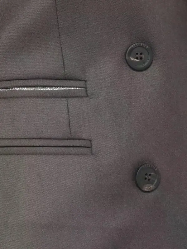 Peserico Double-breasted Virgin Wool Blazer