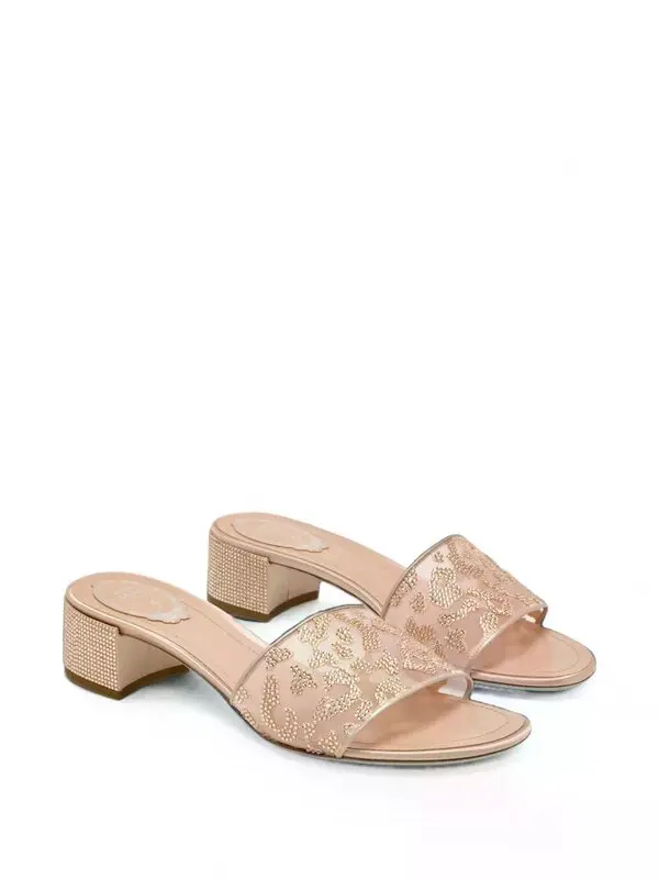 Rene Caovilla Allura Crystal-embellished Leopard-pattern Sandals