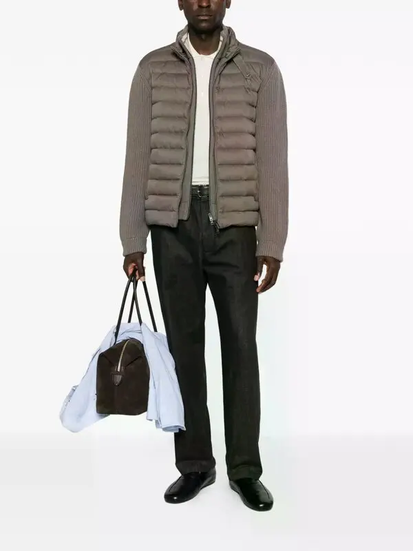 Herno Quilted Panel Knitted Jacket