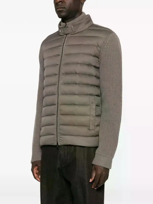 Herno Quilted Panel Knitted Jacket