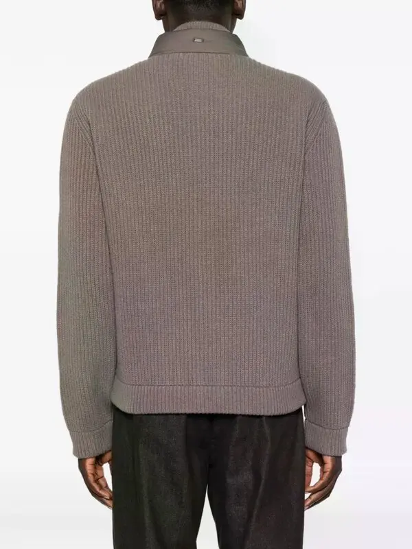 Herno Quilted Panel Knitted Jacket