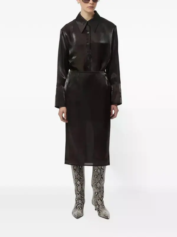 Apparis Tyra Organza Straight Midi Skirt