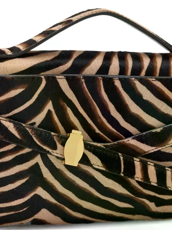 Veronica Beard Dash Animal-print Calf Hair Clutch Bag