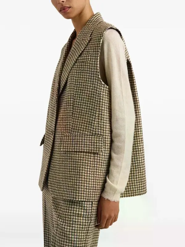 Momoni Veika Houndstooth-pattern Waistcoat