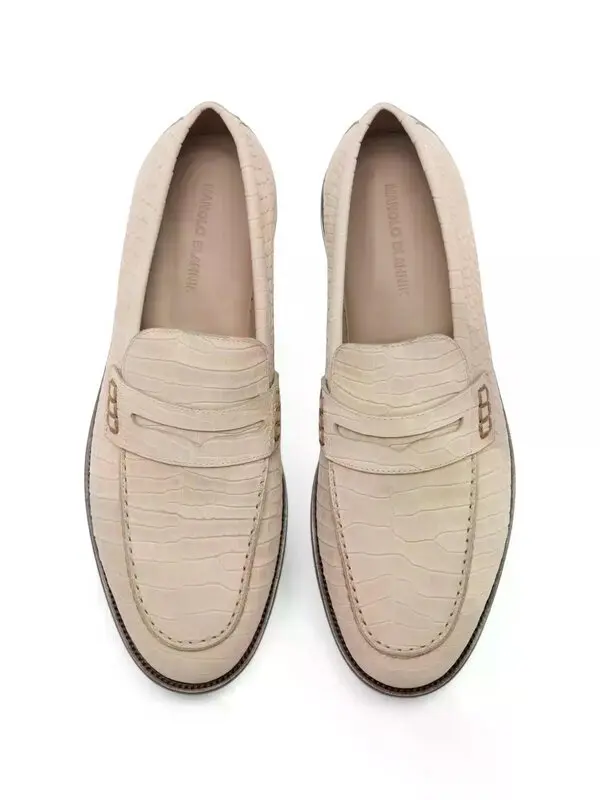 Manolo Blahnik Perry Crocodile-effect Loafers
