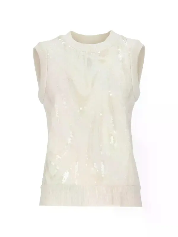 Peserico Aurea Sequin-embellished Top - White