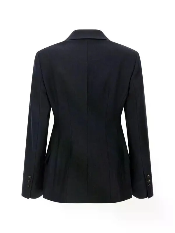 TELA Florence Double-breasted Peak-lapel Blazer