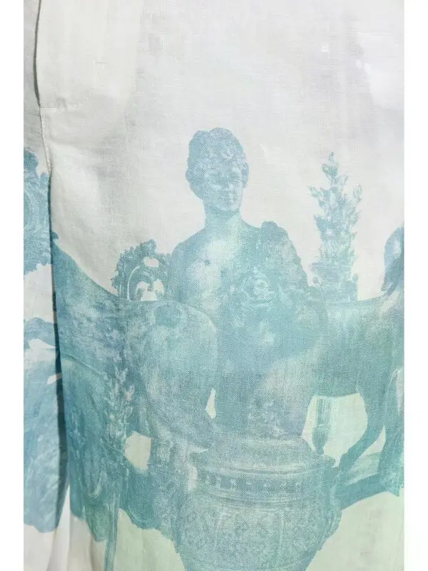 Givenchy Bermuda Shorts In Linen With Hubert Objects Print