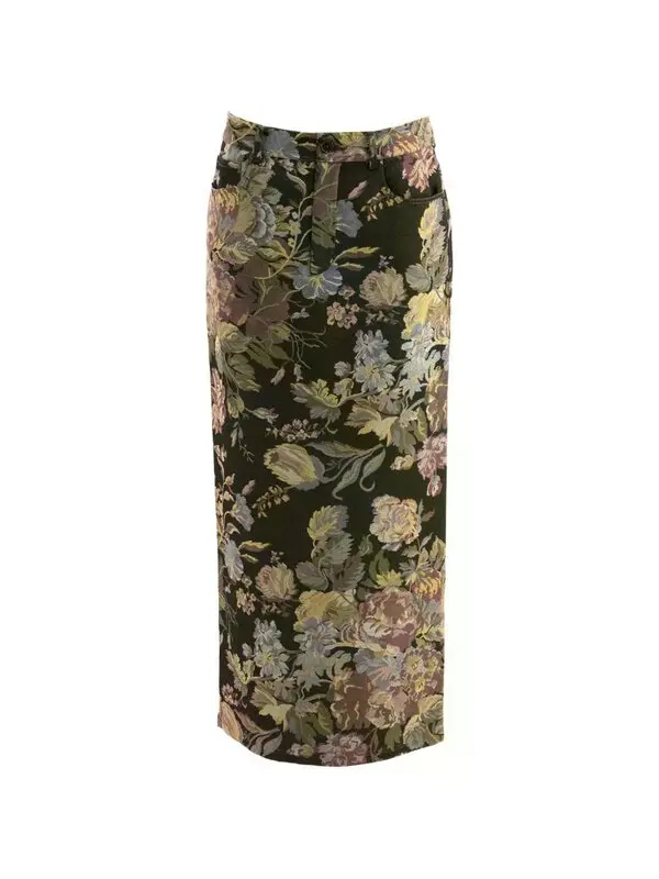 Ralph Lauren Floral-print Tapestry Maxi Skirt - Black