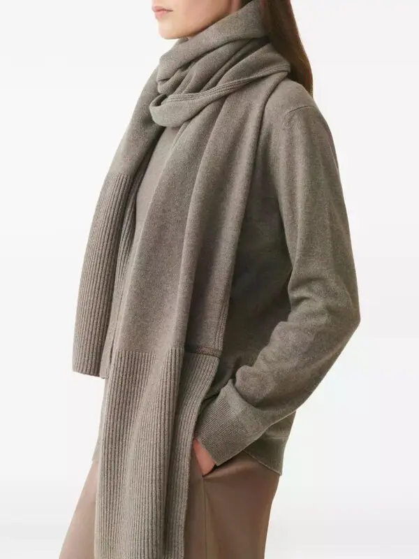 Fabiana Filippi Ribbed-knit Panelled Scarf