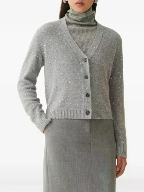 Fabiana Filippi Sequin-embellished V-neck Cardigan