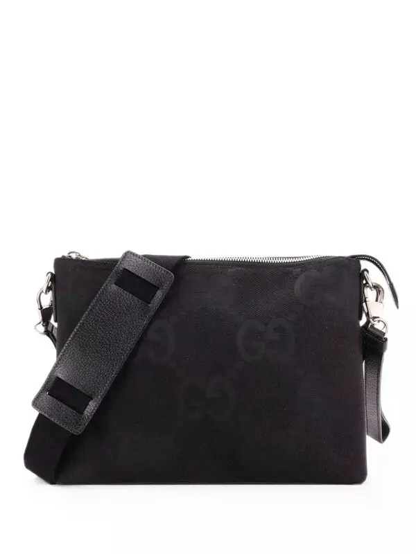 Gucci Zip Messenger Bag Jumbo Gg Canvas Crossbody Bag