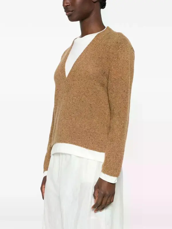 SOLOTRE Marl-knit Layered-effect Sweater