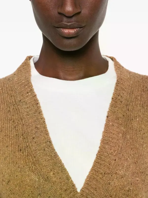 SOLOTRE Marl-knit Layered-effect Sweater