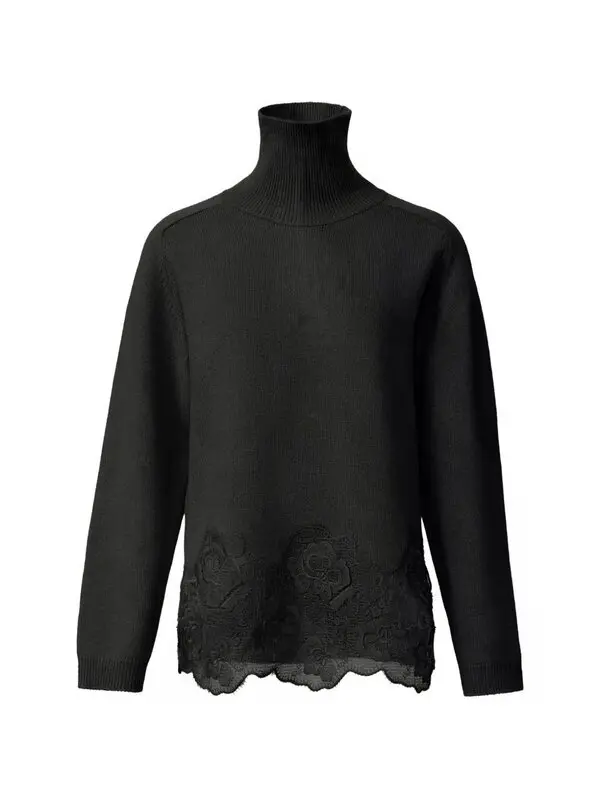 Fabiana Filippi Lace-trim Turtleneck Sweater - Black