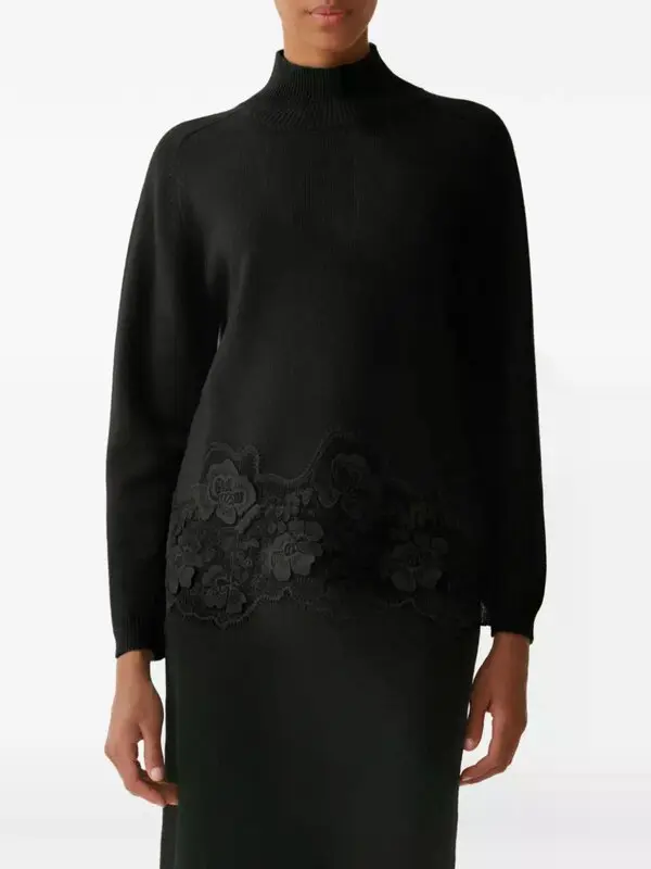 Fabiana Filippi Lace-trim Turtleneck Sweater