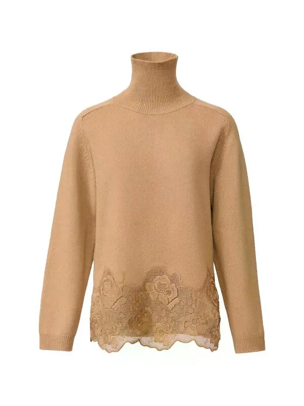 Fabiana Filippi Lace-trim Roll-neck Sweater