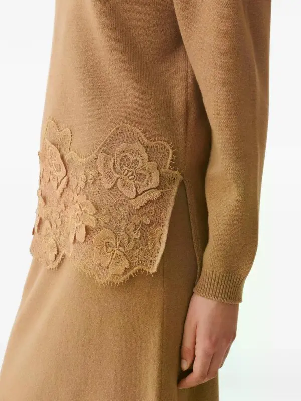Fabiana Filippi Lace-trim Roll-neck Sweater