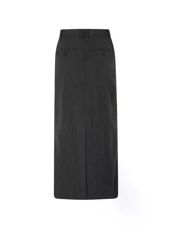 DUNST Pinstripe-pattern Slit-detail Midi Skirt