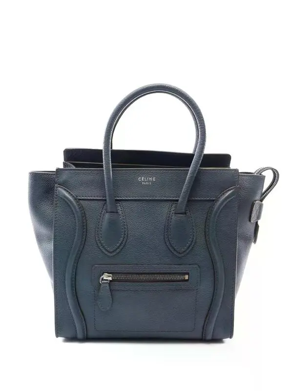 Celine 2000-2026 Micro Leather Luggage Tote Handbag