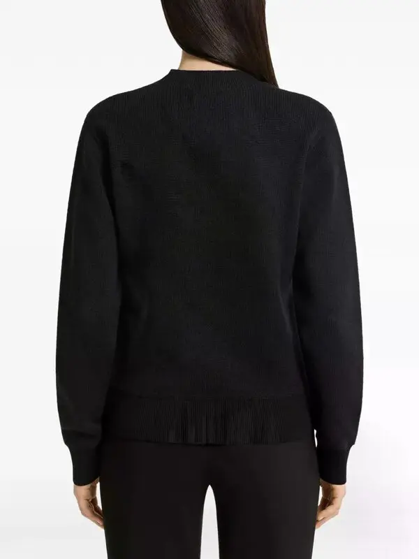 COURREGES Logo-patch Shoulder-zip Sweater - Black