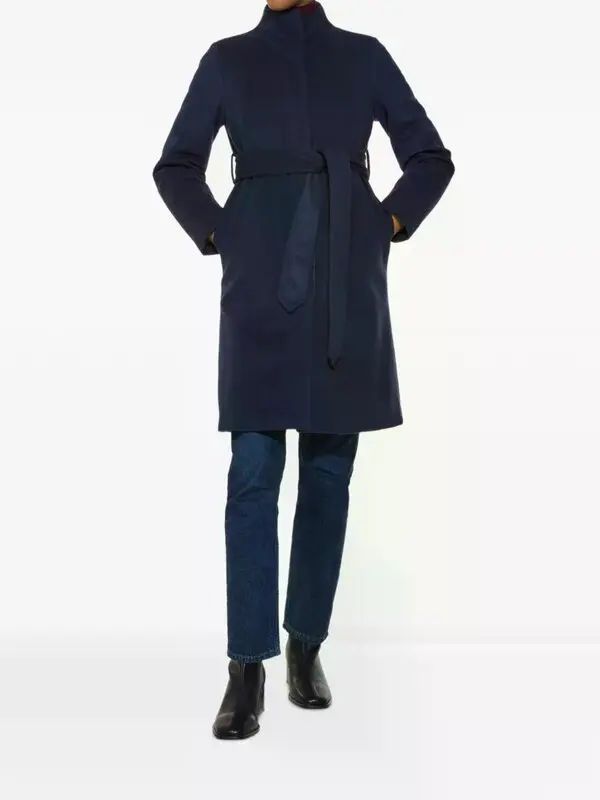 NORWEGIAN WOOL Belted Stand-collar Coat