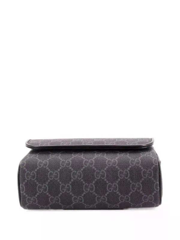 Gucci Web Flap Messenger Bag Gg Coated Canvas Super Mini Shoulder Bag