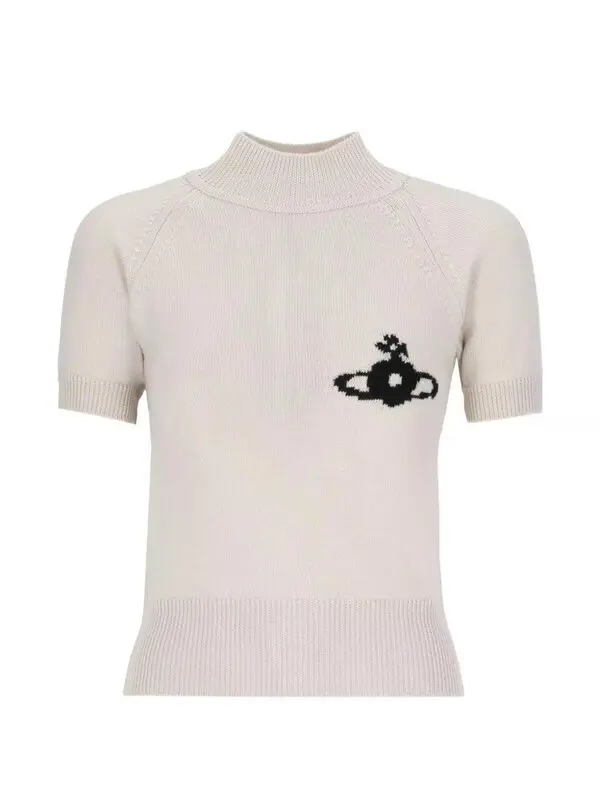 VIVIENNE WESTWOOD Orb-motif Short-sleeve Sweater - Neutrals