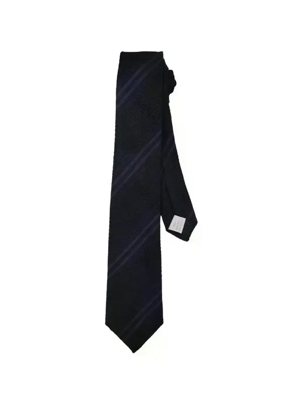 Tagliatore Diagonal-stripe Silk Tie - Blue
