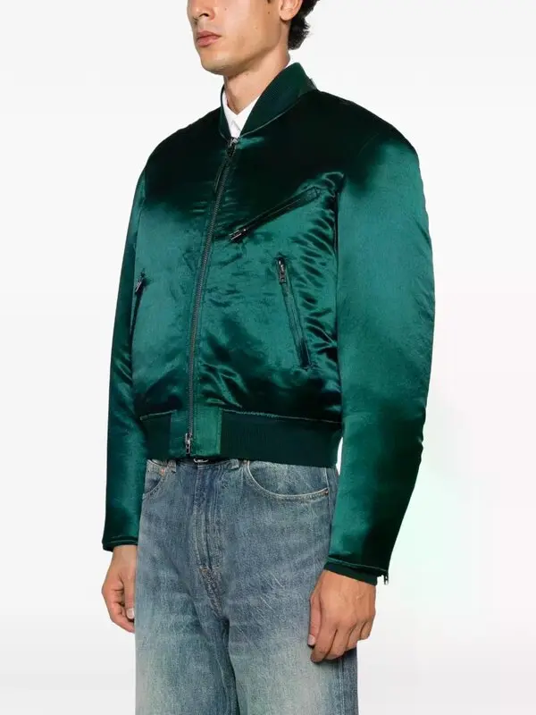 TOM FORD Biker-style Satin Bomber Jacket