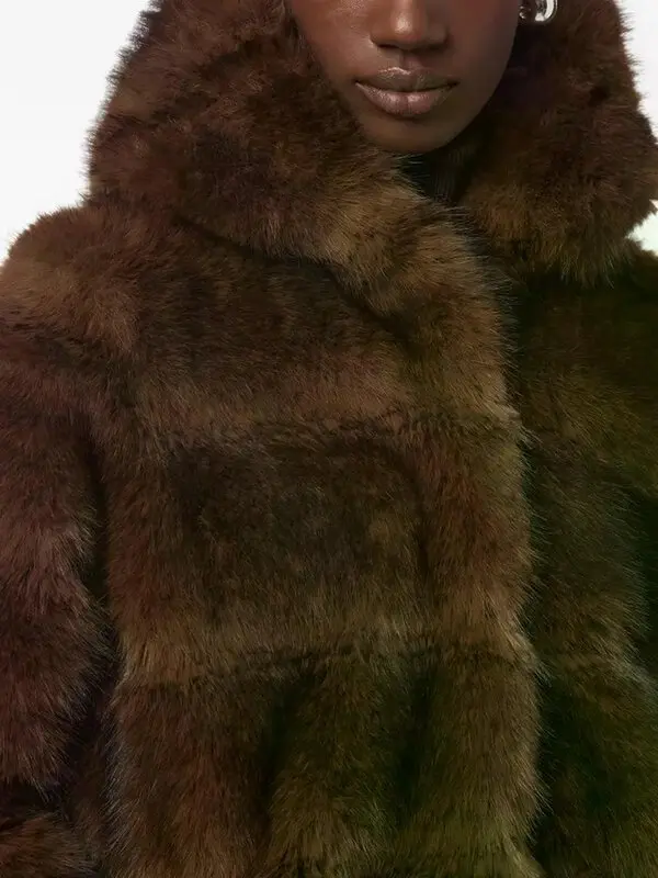 Apparis Marais Hooded Faux-fur Coat