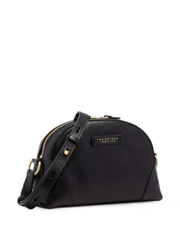 THE BRIDGE Magda Curved Leather Shoulder Bag