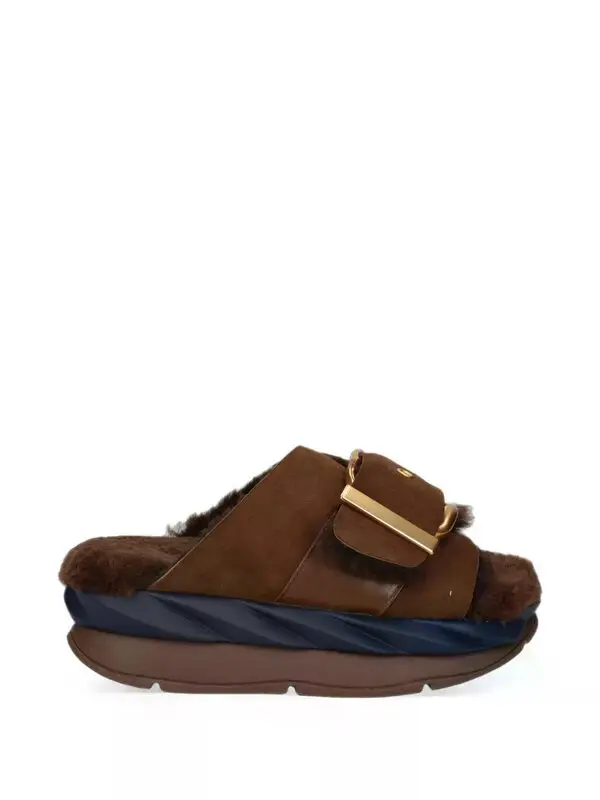 4CCCCEES Mellow Buckle-fastening Shearling-lined Sandals